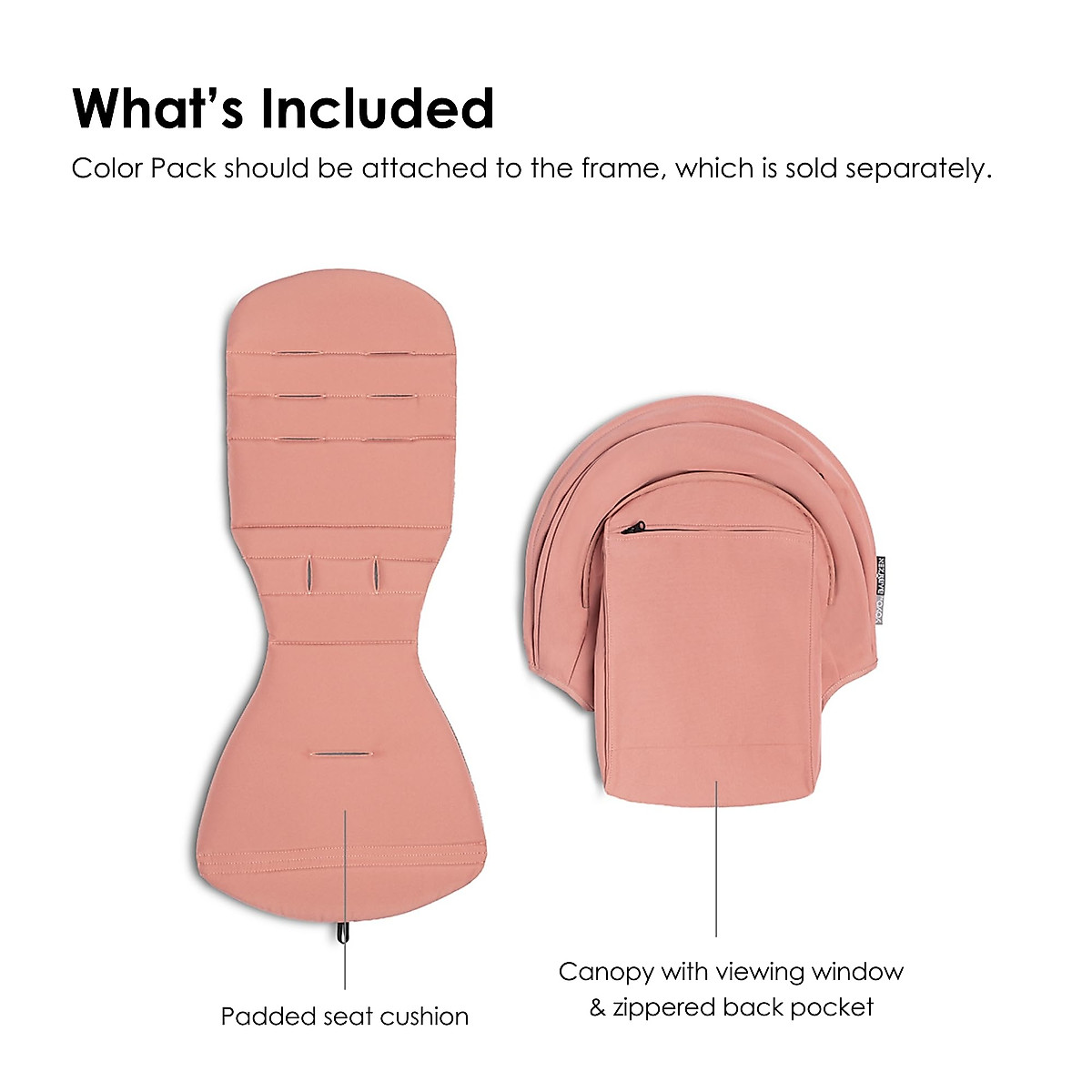 BABYZEN YOYO 6+ Color Pack, Ginger - Textiles Only: Seat Cushion, Matching Canopy & Zippered Back Pocket - Requires YOYO2 Frame (Sold Separately)