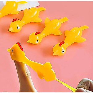 Bulk 100 Classroom Party Pack Chicken Finger Flingers - Multi Colored Assortment