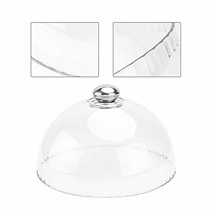 Glass Dome Round Clear Cake Dome Transparent Cake Display Stand Base Cover Food Plate Dish Cover Guard Dessert Cake Pastry Cover Lid for Kitchen Home Restaurant Acrylic Cake Stand