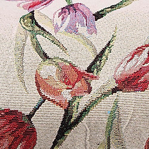 DIY Knitting Bag, Household Sewing Needles Knitting Supplies Fabric Crafts Storage Bag Organizer Bag Portable Crochet Hook(Rose Jacquard)