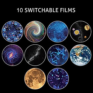 Star Projector, Galaxy Projector 360°Rotating with 10 Patterns Hd Focusing Night Light Projector with Remote Control Bluetooth Speaker Bedroom Decoration Living Room for Kids Gifts Birthday Party