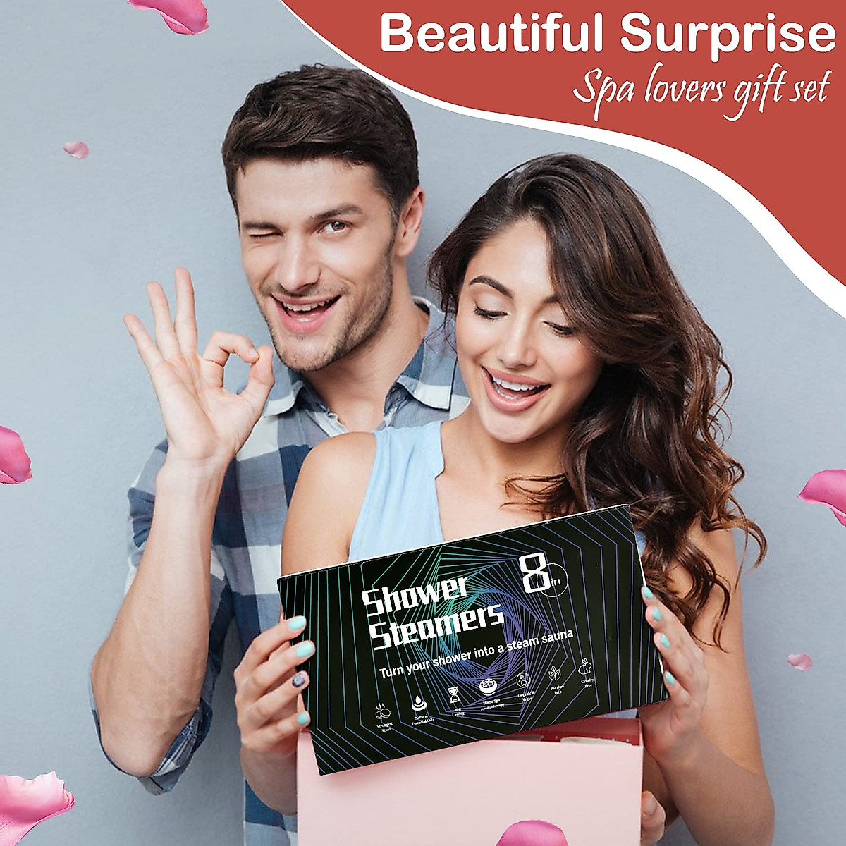 JClover Shower Steamers Aromatherapy Shower Bath Bombs with Pure Essential Oils for Home Spa. Bath Steamer Gift Set for Lovers, Wife, Moms, Christmas Birthday Mothers' Valentines' Day