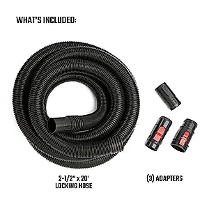 CRAFTSMAN CMXZVBE38759 2-1/2 in. x 20 ft. POS-I-LOCK Wet/Dry Vacuum Hose Kit for Shop Vacuums