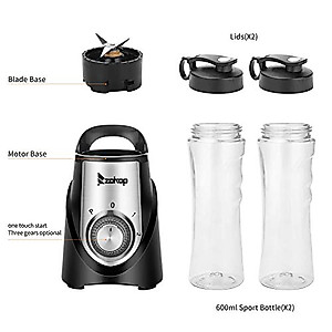 Personal Blender for Shakes, Portable Smoothie Makers, Food Prep,and Frozen Blending with 120V Voltage 350-Watt Base,600ml Mini Travel Blender Juicer for Kitchen
