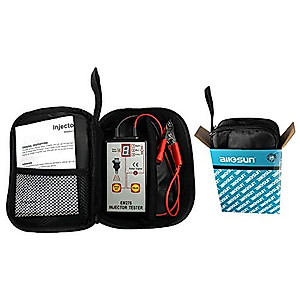 allsun em276 12V DIY Auto Fuel Injector Tester and Cleaner with 2 Adapters, 4 Pluse Modes Powerful Fuel System Vehicle Gasoline Pressure Diesel Short Circuit Protector