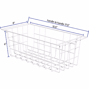 SANNO Chest Freezer Basket,Large Wire Baskets Freezer Organizer Bins, Sturdy Metal Wire Freezer Organizer for Home Kitchen, 17.5in