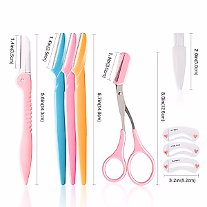12 Pcs Eyebrow Razor, Face Razors for Women, Exfoliating Eyebrow Trimmers, Eyebrow Grooming Shaper for Women Face, Peach Fuzz, Hair Removal, Facial Razors for Women Face Dermaplane Glow Razor