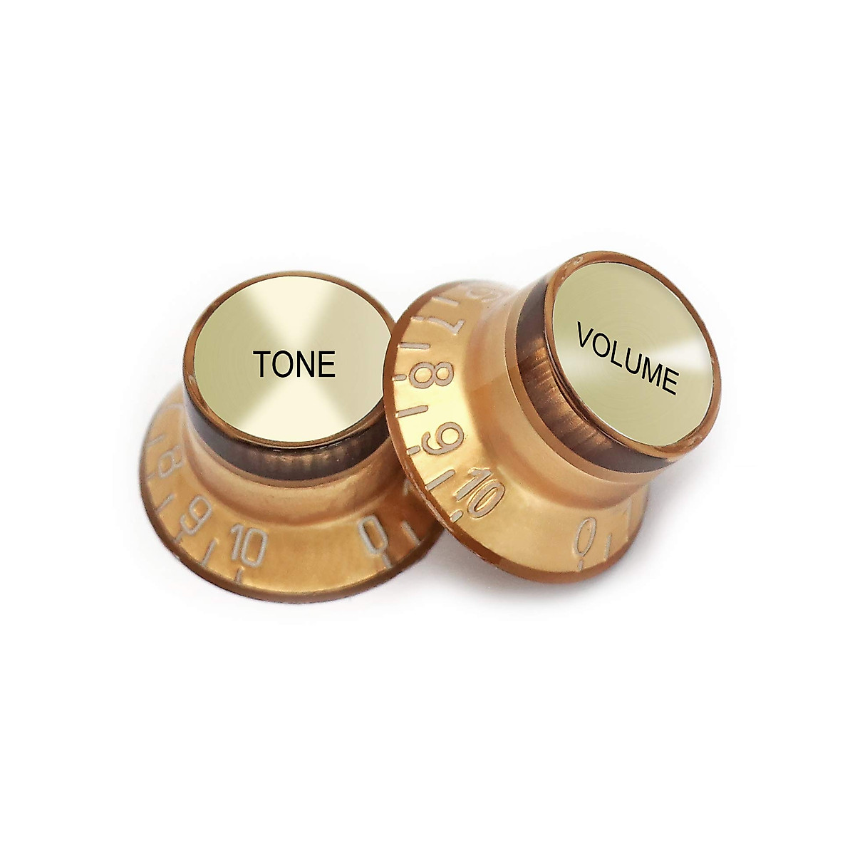 Metallor Electric Guitar Top Hat Knobs Speed Control Knobs 2 Volume 2 Tone Compatible with Les Paul LP Electric Guitar Parts Replacement (Gold)