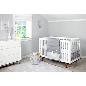 NoJo Little Love Separates Collection - 16” Weathered Grey Star and Moon Shaped Wall Art, Nursery, Bedroom or Playroom Décor