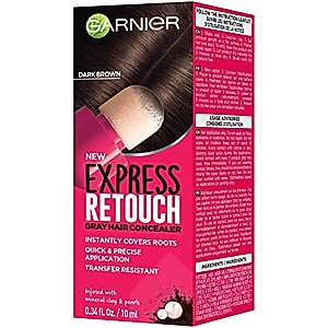 Garnier Hair Color Express Retouch Gray Hair Concealer, Dark Brown Root Touch Up, 1 Count