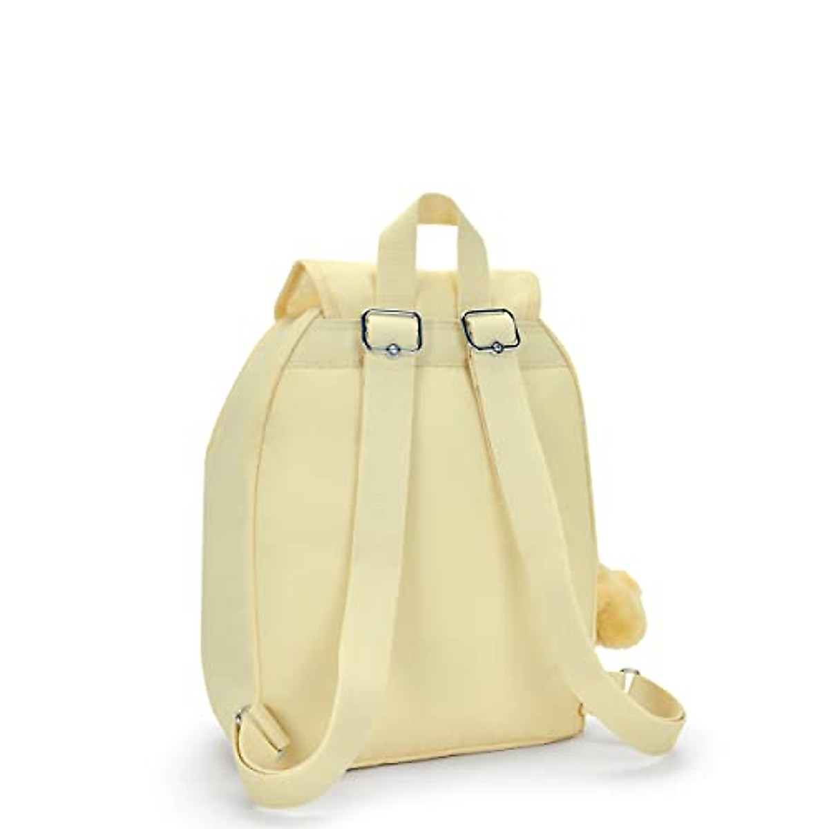 Kipling Women's Queenie, Adjustable Backpack Straps, Monkey Keychain, Key Clasp, Top Carry Handle, Lemon Glaze, 10''L x 13.25''H x 6.25''D