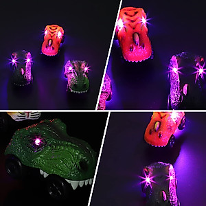 Save Unicorn Tracks Cars only Replacement, Race Cars for Tracks with 3 Flashing LED Lights, Racing Car Track Accessories Glow in The Dark, Compatible with Most Tracks for Kids Boys and Girls(3pack)