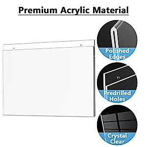 MaxGear Acrylic Sign Holder 11 x 17 inches Wall Mount Sign Holder with Screws Clear Plastic Wall Sign Holder Acrylic Frame for Office, Home, Store, Restaurant, Landscape, 6 Pack