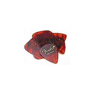 Fender Classic Celluloid Guitar Picks 351 Shape, Tortoise Shell, Heavy, 144-Pack
