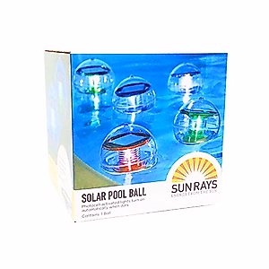 Solar Swimming Pool Lighting Ball, 4.3 inches Diameter –Floating or Hanging Light for Pool Garden Outdoor Landscape– Red