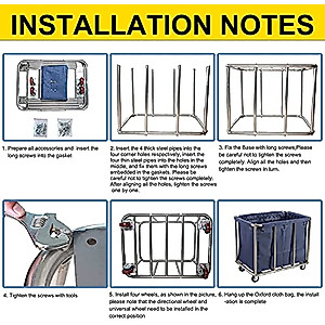 Large Laundry Cart With Wheels Heavy Duty Rolling Storage Basket Organizer 330Lb Load Truck for Large Family or Commercial Hotels and Hospital Laundry Room Transport Clothes and Linen Material