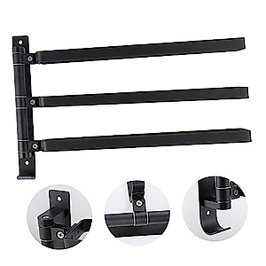 Cabilock Towel Rack Bath Towel Bars Swing Out Towel Rack Black Washcloth Towel Bar Black C Fold Towels Swivel Towel Rack Storage Rack Towel Rod Rack Towel Hanging Rod Stainless Steel Metal