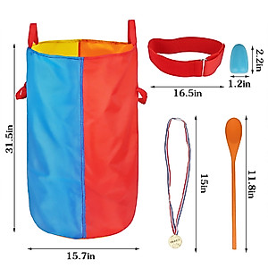 Dreampark Outdoor Games Potato Sack Race Bags for Kids Adults 4-10 Players, Carnival Birthday Party Easter Field Day Games Outside Lawn Yards Family Reunion Games 3 Legged Race and Egg Spoon Race