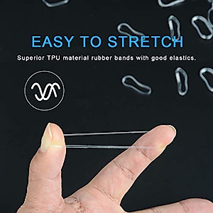 AHIER 2000PCS Clear Elastic Hair Bands, 2mm in Width and 30mm in Length Hair Ties, Disposable Hair Holders, Ideal for Long or Short Hair, Daily Hairdos, Unisex, All Ages, 2E+3 Count