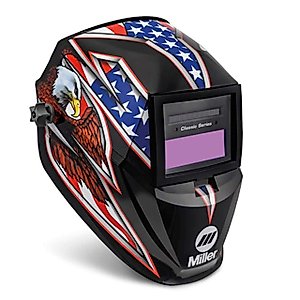 MILLER Welding Helmet,Black/Blue/Red/White
