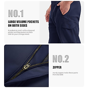 MAGCOMSEN Tactical Pants Men Ski Pants Snow Pants Snowboard Pants Hiking Pants Mens Winter Pants for Men Navy