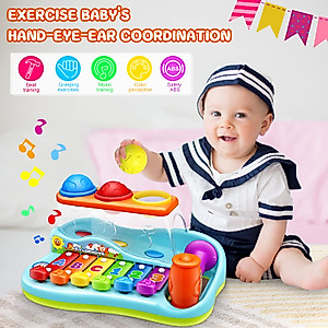 NVHH Baby Toys 12-18 Months Hammer Pounding Xylophone Kids Gifts for 1 2 3+ Year Old Boys Girls, Early Educational with Music Balls, Christmas Birthday Toys for 6 to 12 Months