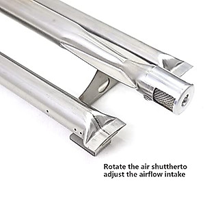 Derurizy 19 1/8" x 6" Gas Grill Burner Stainless Steel Replacement Parts for Brinkmann Charmglow 810-8905-S 810-8907-S and DCS 27DBQR, DCS 30 BGB30-BQR Gas Grill Models, BBQ Pipe Tube Accessories, 3 Pack