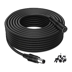 Tonton Power Extension Cable 33ft 10M 2.1mm x 5.5mm Compatible with 12V DC Adapter Cord for CCTV Security Camera IP Camera Standalone DVR