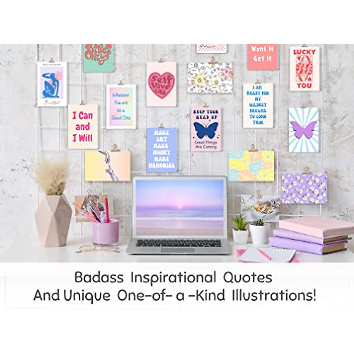 JUJU'S VIBES 50pcs Coconut Girl Room Decor Aesthetic Collage Posters, That Vanilla Girl Aesthetic Preppy Wall Collage, Cute Danish Pastel Wall Collage Kit Aesthetic Cute Pictures for Bedroom Decor, Photos for Dorm, Wall, Clean Girl Room Decor for Teen, Co