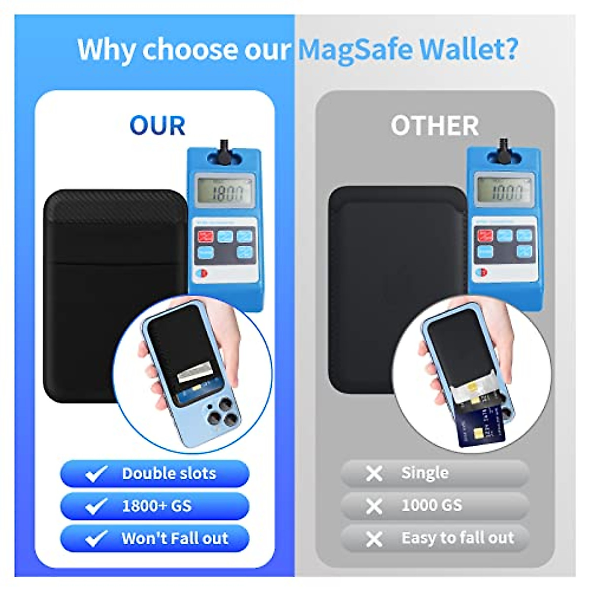 Senose Magnetic Wallet compatible for MagSafe, Lycra Phone Card Holder Double Layer Card Wallet compatible for iPhone 14 Pro Max/14 Pro/14/13 Pro Max/13 Pro/13/12 Pro Max/12 Pro/12 (Black)