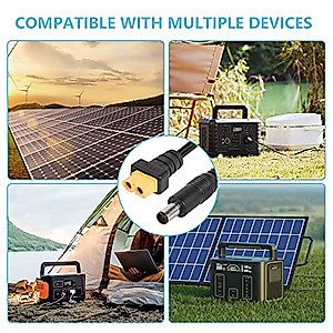 CERRXIAN 3.2ft 16AWG DC 7.4mm X 5.0mm Male to XT60 Female Power Cable for for FPV Lipo Battery, Solar Panle,RV(MF)