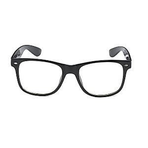 MODA Retro Nerd Geek Oversized Black Framed Spring Temple Clear Lens Eye Glasses