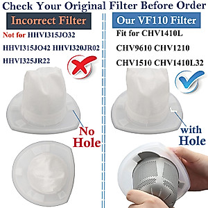 6 Pack Replacement Vacuum Filter for Black & Decker Power Tools VF110 Vacuum CHV1410L CHV9610 CHV1210 CHV1510 CHV1410L32 90558113-01, Not for HHVI315JO32 HHVI315JO42 HHVI320JR02 HHVI325JR22