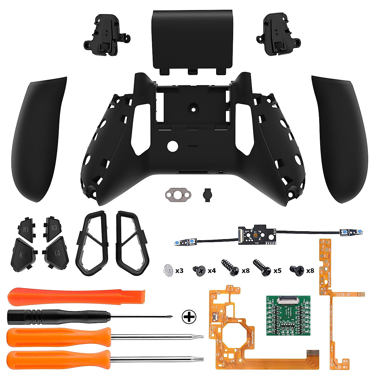eXtremeRate VICTOR S Remap Kit for Xbox One S/X Controller, 6 Profiles & Black Redesigned Back Shell & Side Rails & 4 Back Buttons for Xbox One S/X Controller - Controller NOT Included
