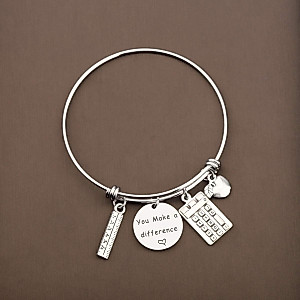 TGBJE Math Teacher Gift You Make A Difference Bracelet Math Teacher Thank You Gift Math Instructor Gift Mathematician Gift (Math Teacher)