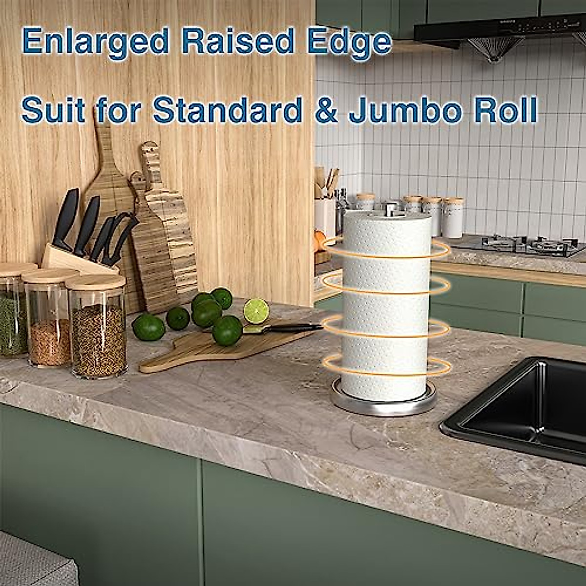 Swaitee Paper Towel Holder Countertop, Stainless Steel Gold Paper Towel Holder