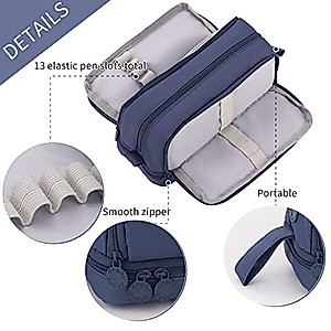 CICIMELON 2pc Large Pencil Case Multi Compartments Pen Pouch Bag Aesthetic School Supplies for Boys Girls Men Women Adults