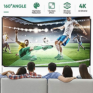 ZENY Projector Screen with Stand 100 Inch 16:9 HD Washable & Wrinkle Free 4K Projection Screen for Outdoor Movie Double Side Video Screen for Home Theater,Camping