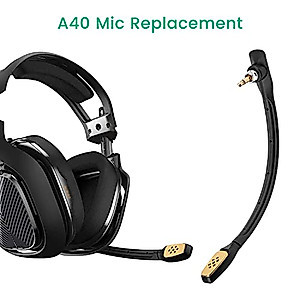 Smays Mic Replacement for Astro A40/A40 TR Gaming Headset, Detachable Noise-Cancelling Boom Microphone Piece with Foam Cover for PS4 PS5 Xbox Game