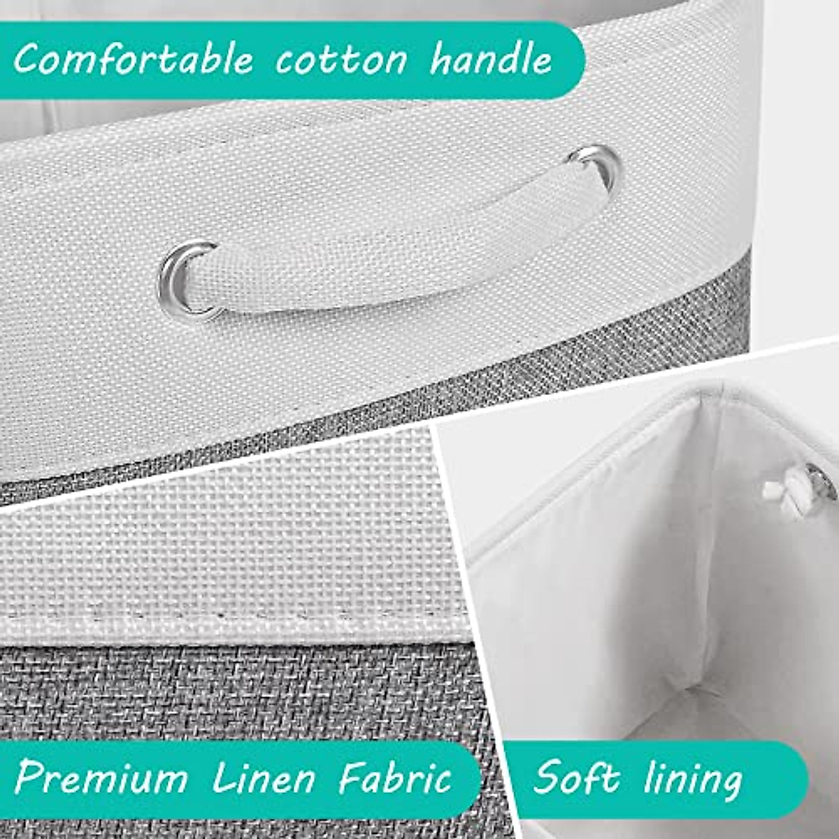 FinishingBo Cube Storage Bins 11” x 11" x 11” Cloth Baskets for Storage with Fabric Handles for Shelf, Closet, Nursery, Office Organizer, Set of 6