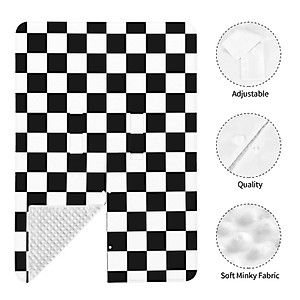 Baby Car Seat Cover Black and White Checkered Winter Carseat Canopies Cover Soft Breathable Infant Carseat Canopy for Infant Boys Girls#