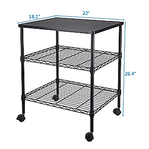 Wire Storage Shelves 3-Shelf Adjustable Shelving Units with Wheels Steel Metal Storage Rack for Kitchen Pantry Closet Laundry Durable Organizer Garage Tool Storage Shelf, Black, Black-e