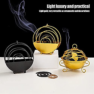 XJXJ Mosquito Coil Holder | Metal Incense Burner | Portable Insect Repellent | Home Garden Fragrance Aromatherapy | Includes Lid and Handle