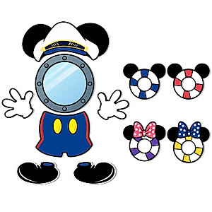 BOpusail 11Pcs Captain Mouse Cruise Magnets Birthday Cruises Door Decorations Summer Life Preserver Ring Refrigerator Magnet Waterproof Magnetic Stickers for Carnival Cabin Holiday Collectibles Decor