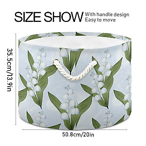 Lilies Valley Large Storage Basket for Toys Storage Bin Box Kids Laundry Hamper for Nursery Clothes, Toys, Books, Home Decor
