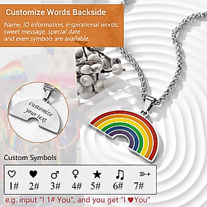 PROSTEEL Pride Month Accessories Lesbian Rainbow Necklace For Women Lgbtq Jewelry Stuff