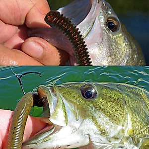 Wacky Rig Worm Hooks Fishing Tool Kit – Wacky Worms, Wacky O-Rings, Wacky Rig Tool, Wacky Weedless Hooks Soft Stick Bait Fishing Lures Hooks Kit