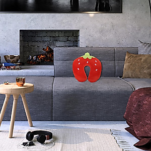 Healifty Napping Supplies Travel Neck Cushion Office Strawberry pp Cotton Pillow