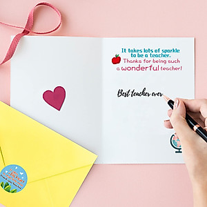 Fancy Land Teacher Thank You Card Appreciation Cards for Preschool Kindergarten Graduation 12Pcs