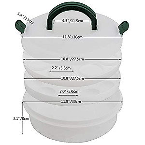 10 Inch Portable Pie Carrier with Lid and Tray 3-In-1 Round Cupcake Container Egg Holder Muffin Tart Cookie Keeper Food (Green)